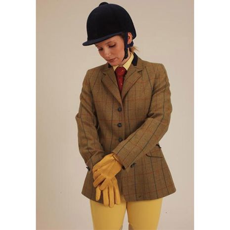 Ladies Tweed Riding Jacket with Velvet Trim